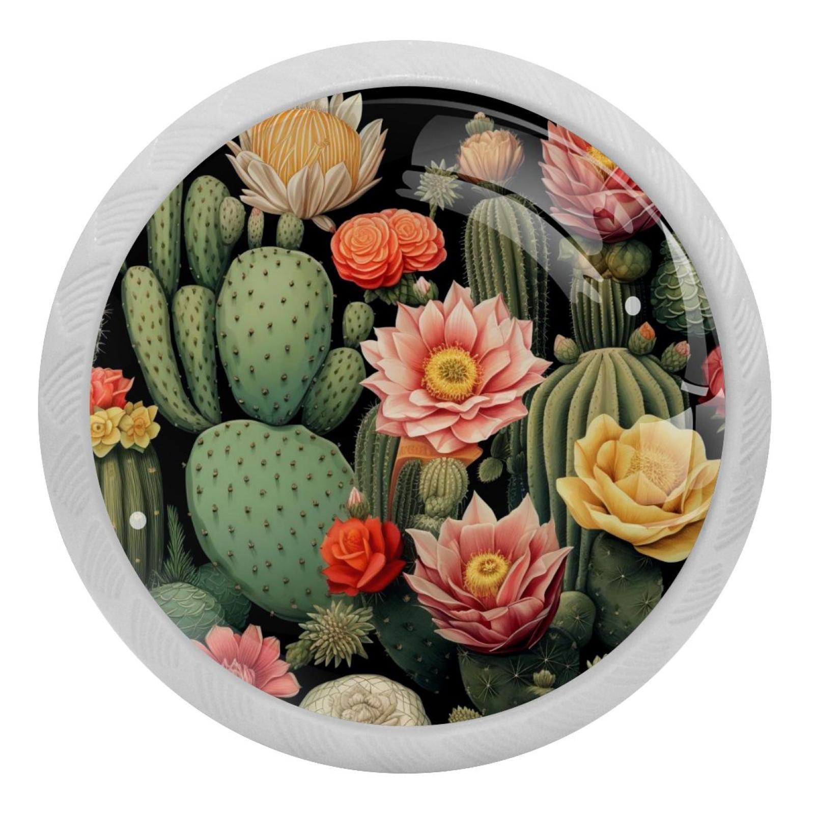 Cactus Fluorescent Drawer Pulls with Screws: Round 4-Pack Glow-in-the ...