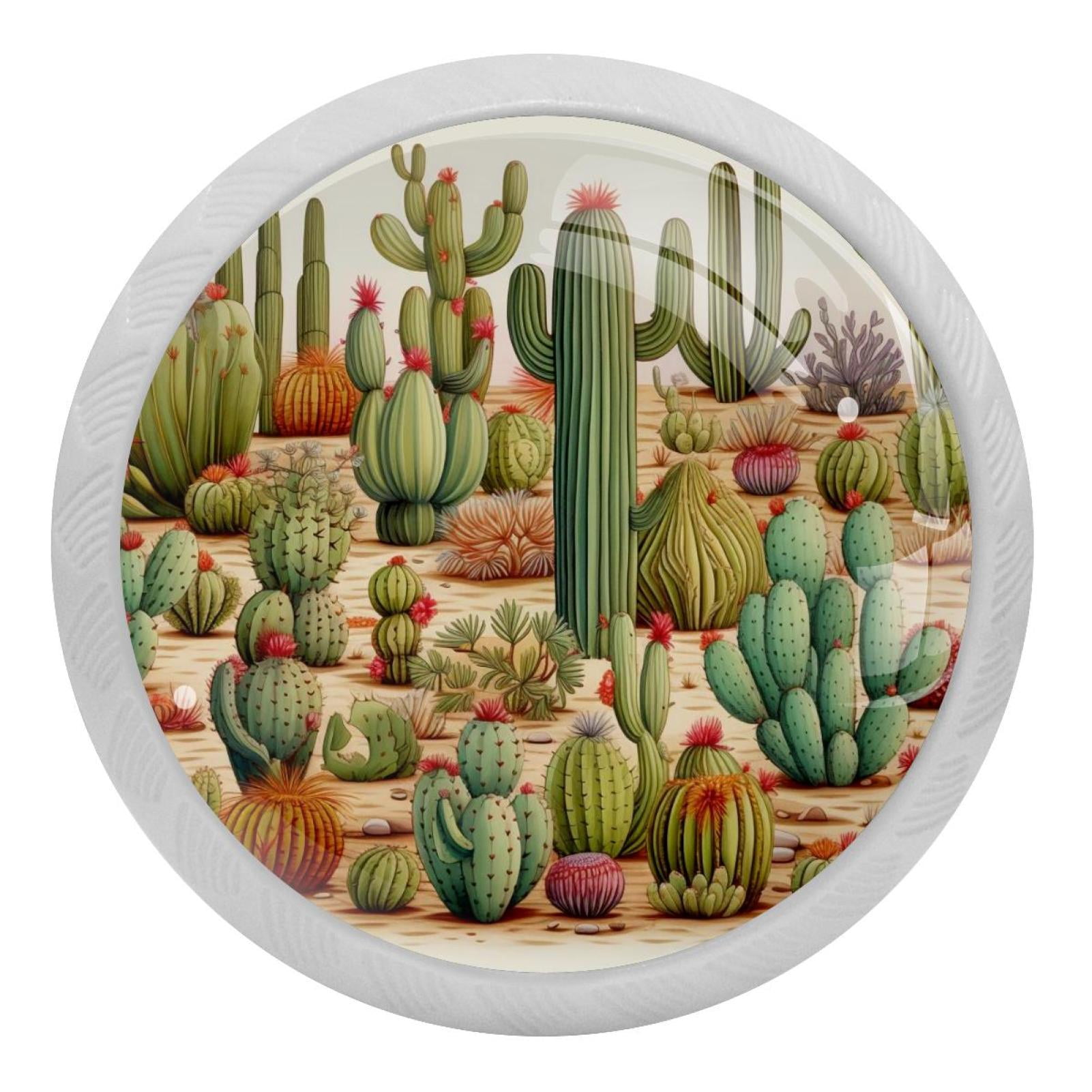 Cactus Fluorescent Drawer Pulls with Screws: Round 4-Pack, Glow-in-the ...