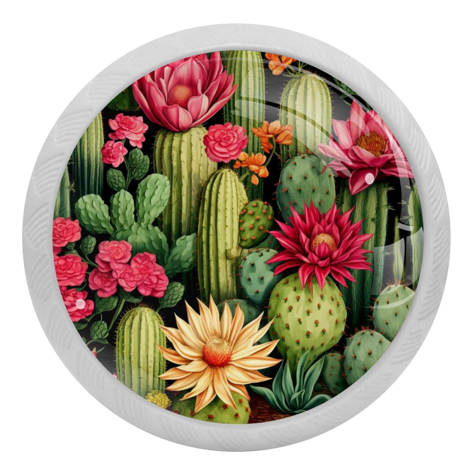 Cactus Fluorescent Drawer Pulls with Screws, Round 4-Pack, Glow-in-the ...