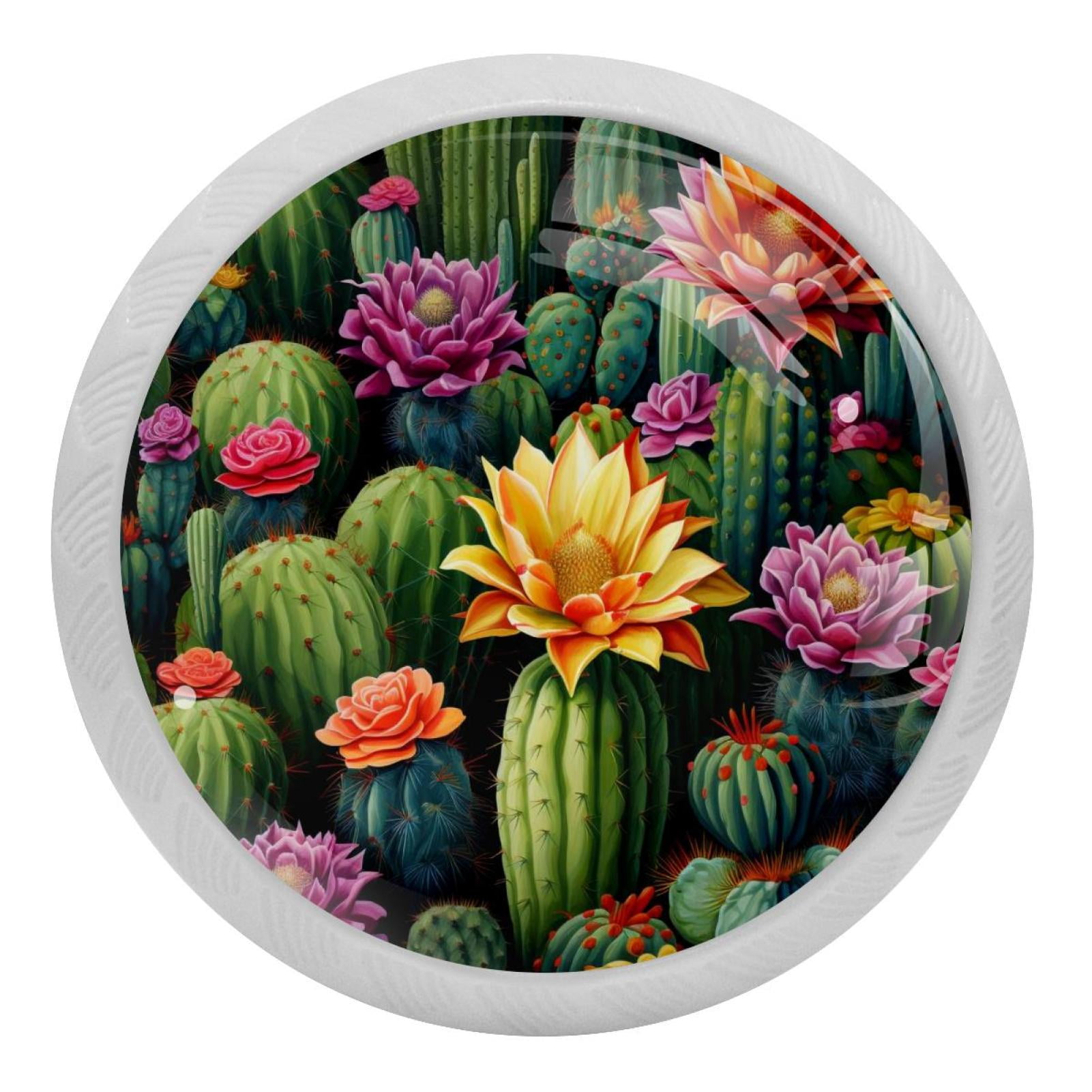 Cactus Fluorescent Drawer Pulls with Screws: Round 4-Pack, Glow-in-the ...