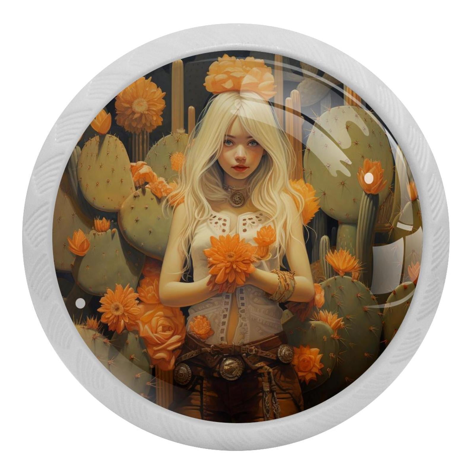 Cactus Fluorescent Drawer Pulls with Screws: Round Knobs, 4-Pack, Glow ...