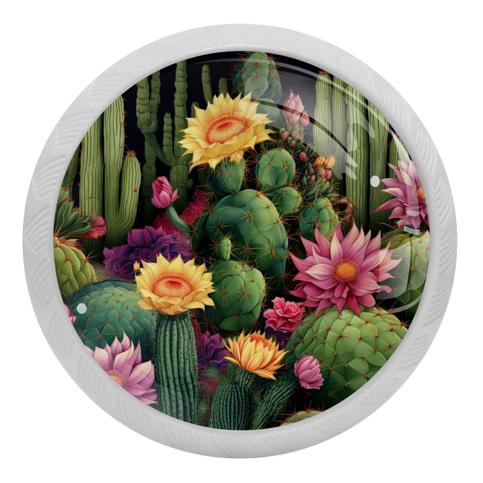 Cactus Fluorescent Drawer Pulls with Screws: Round Knobs, 4-Pack, Glow ...