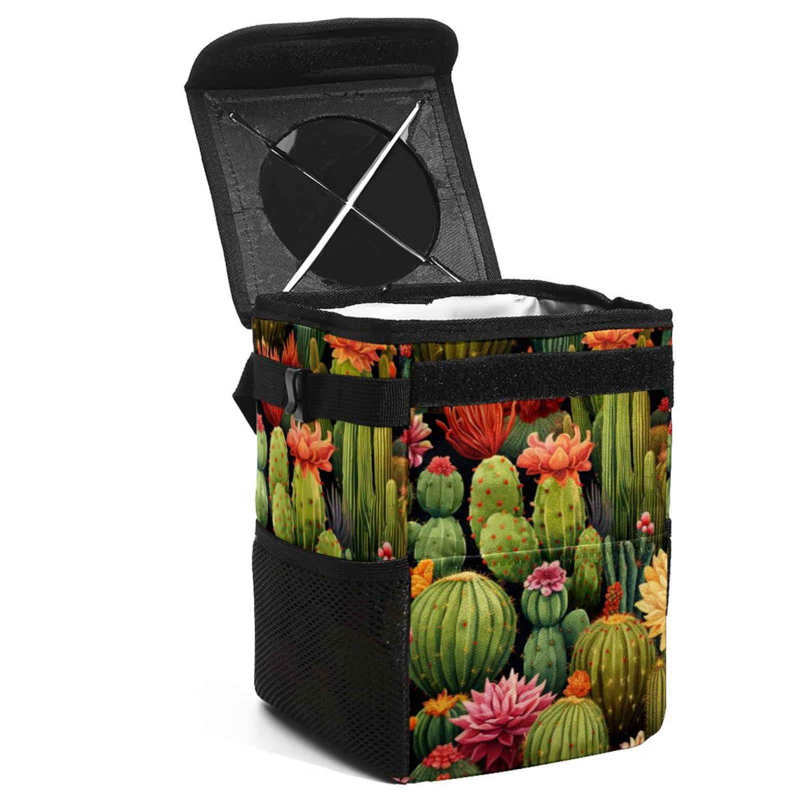 Cactus Foldable Car Garbage Can with Lid, Leak-proof, Hanging Storage ...