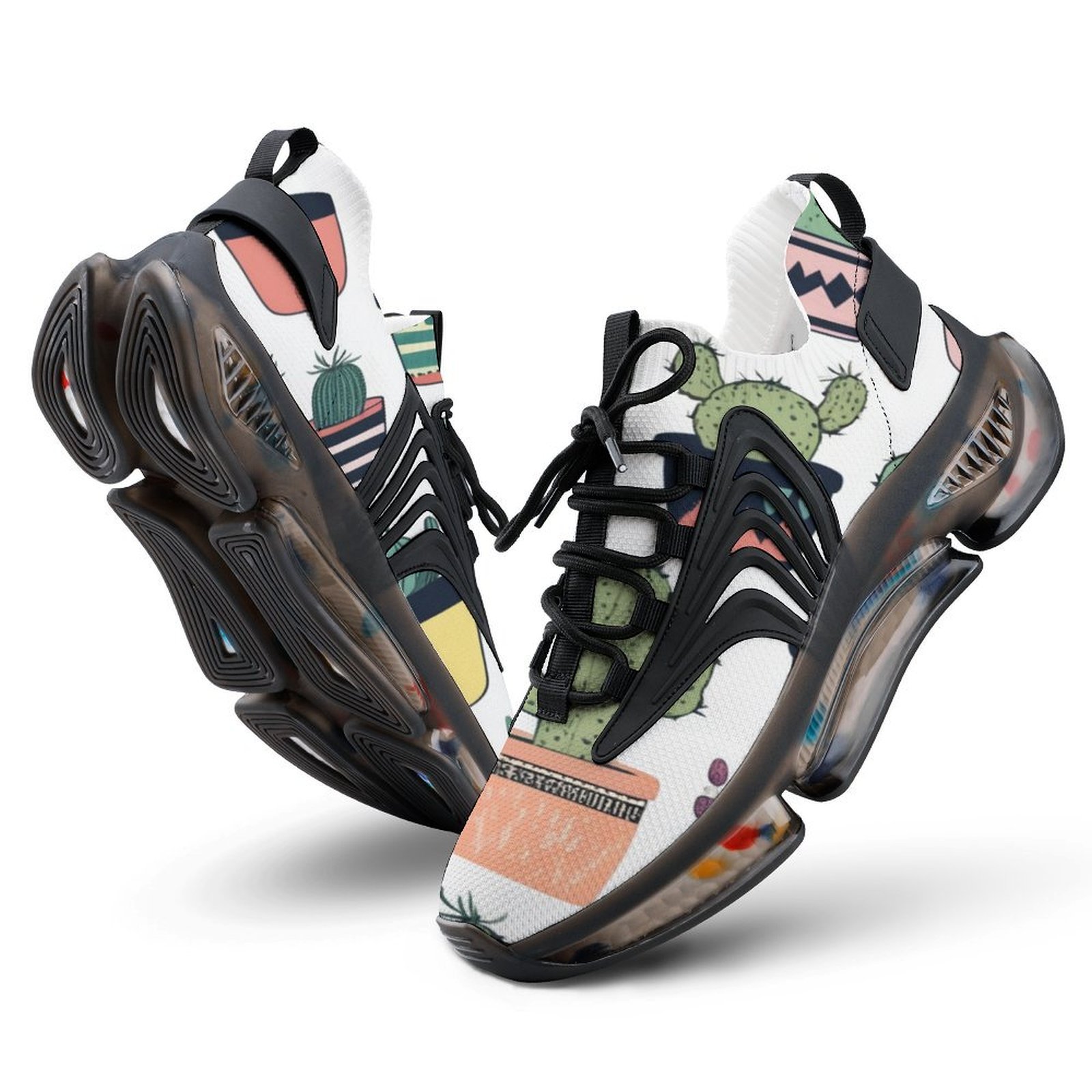 Cactus Garden Print Walking Shoes for Men Woman Lightweight Tennis ...