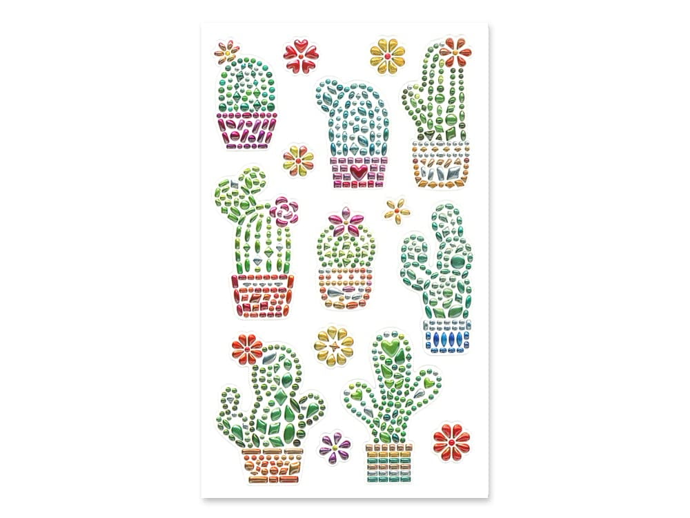 Cactus Gem Stickers - Succulents 3D Gemstone Crystal Art Stickers for ...