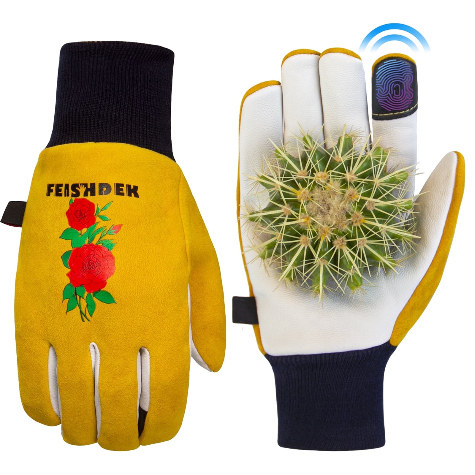 FEISHDEK Cactus Gloves Soft Deerskin Women Gardening Glove Thorn Proof ...