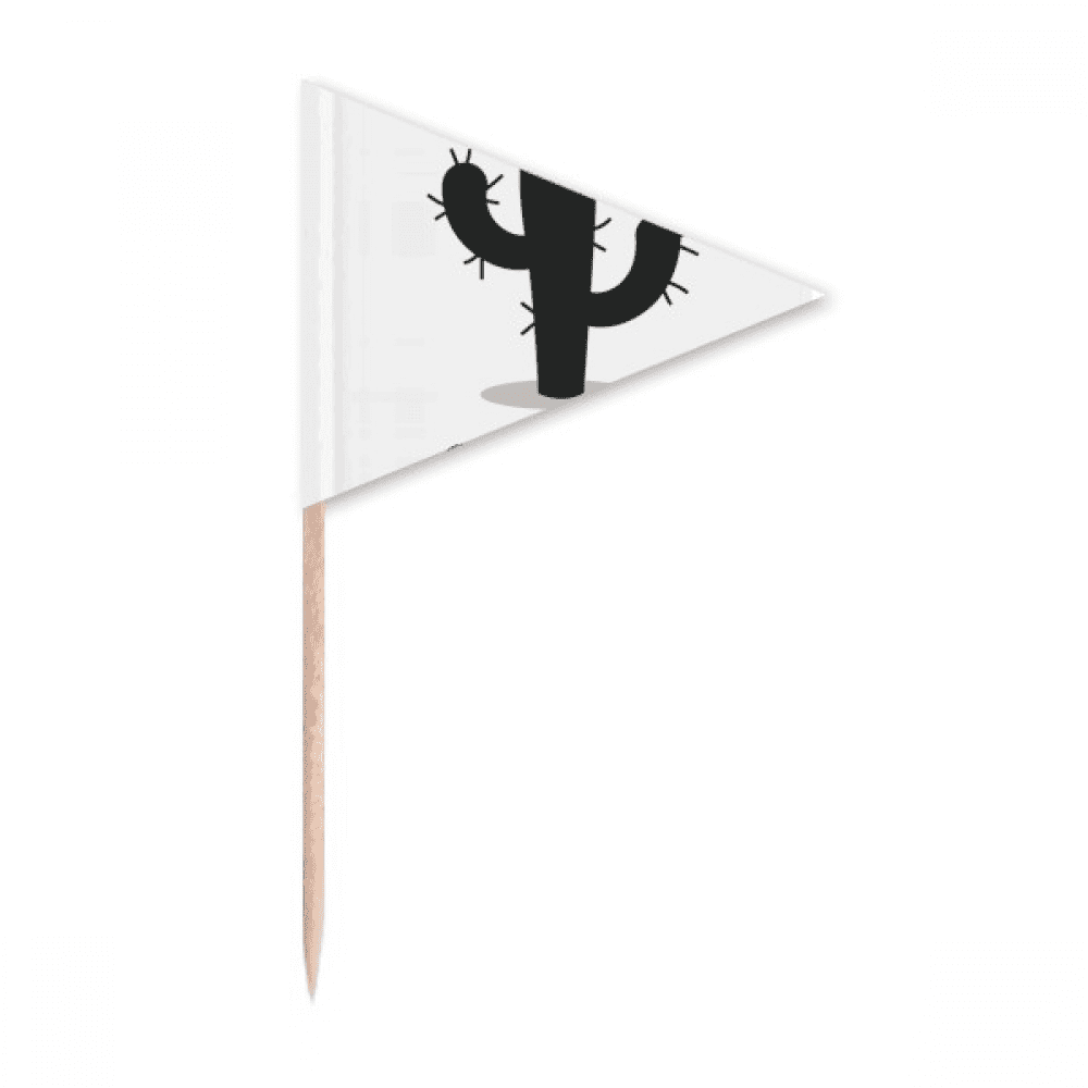 Cactus Green Succulents Outline Toothpick Triangle Cupcake Toppers Flag ...