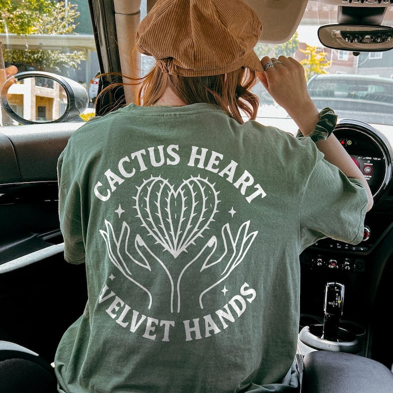 Cactus Heart Velvet Hands Shirt Western Feminine Bold Resilient Cowgirl ...