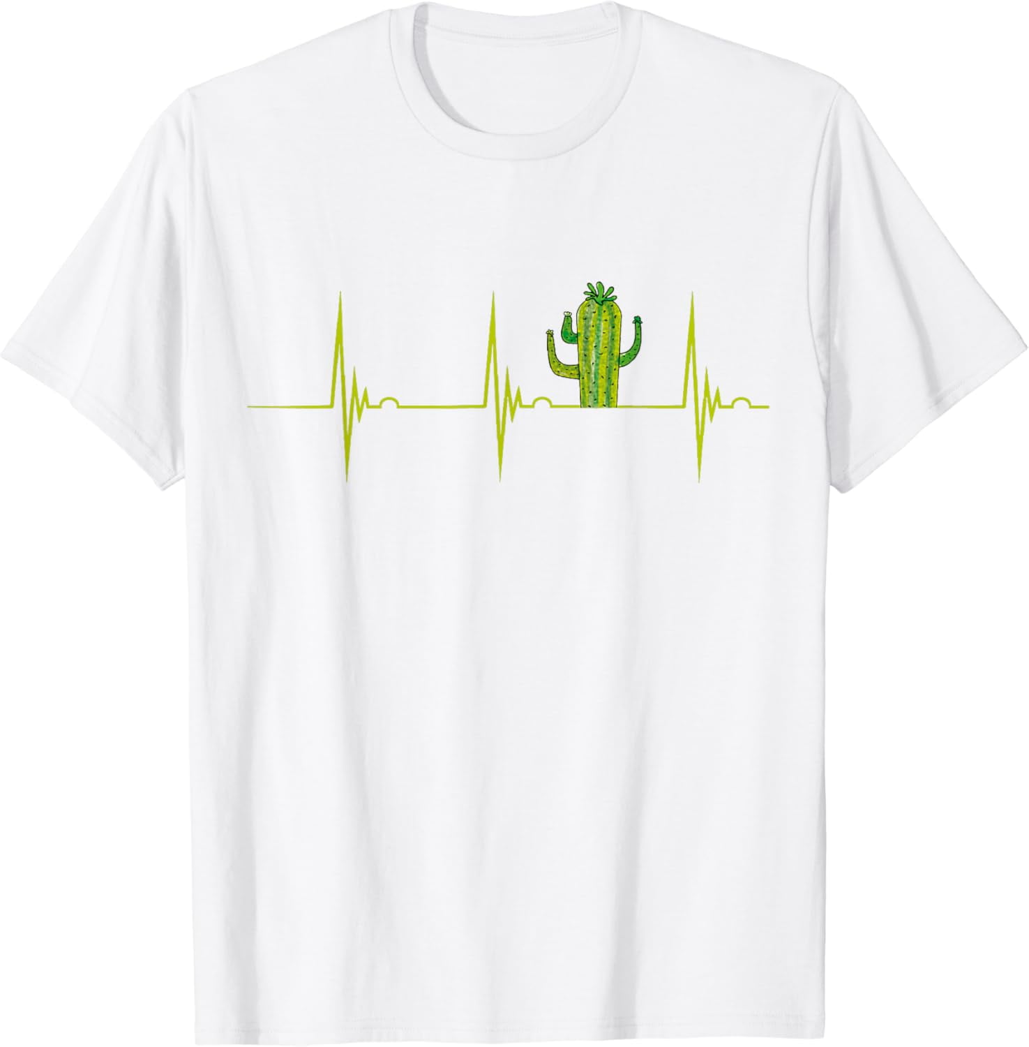 Cactus Heartbeat ECG Pulse Cacti Gardener Succulent T-Shirt100% cotton ...