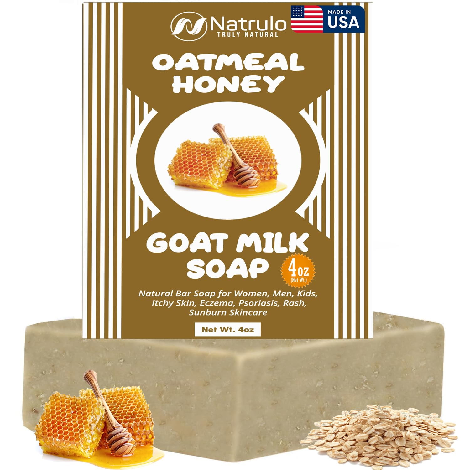 Cactus Honey & Oats DMF15 Goat's Milk Soap Bar Natural Bar Soap for ...