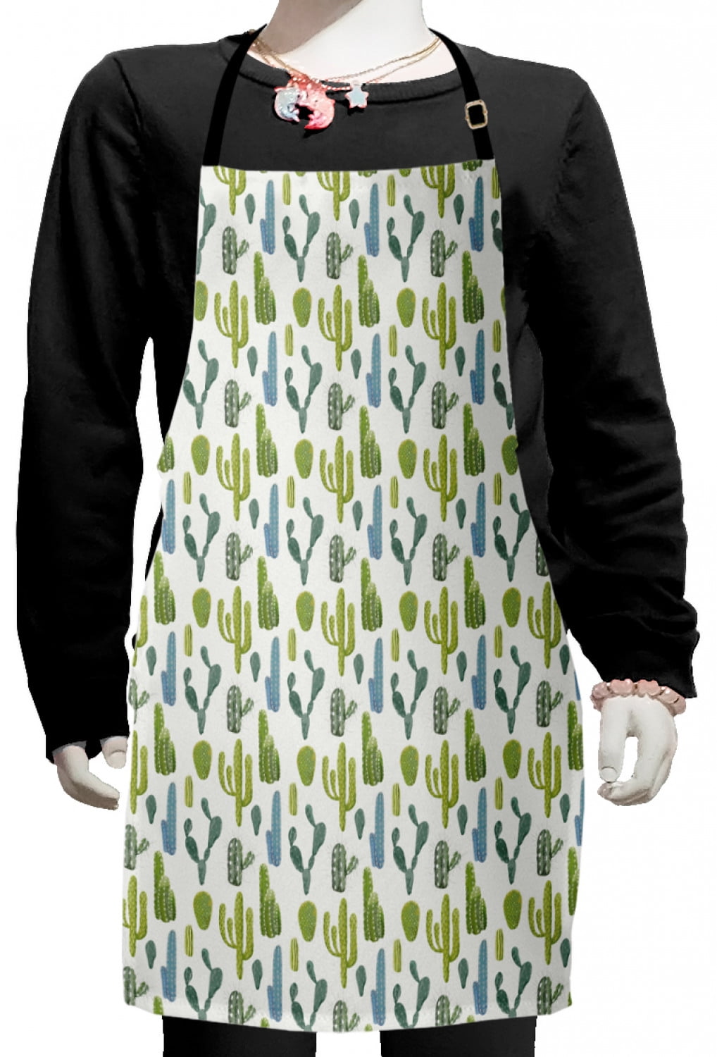 Cactus Kids Apron, Succulent Flowers with Thorns Exotic Desert Plants ...