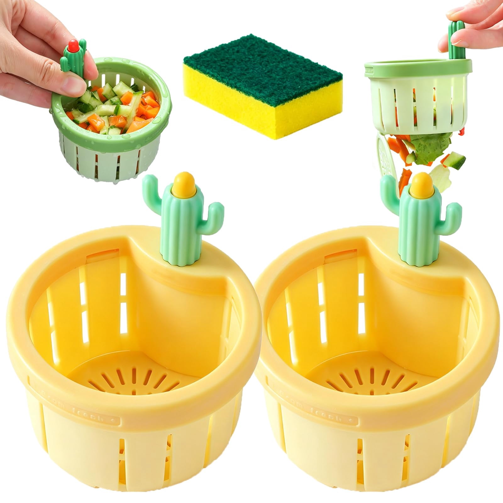 Cactus Kitchen Sink Drain Strainer,Upgrade Self-Cleaning Faucet Hanging ...