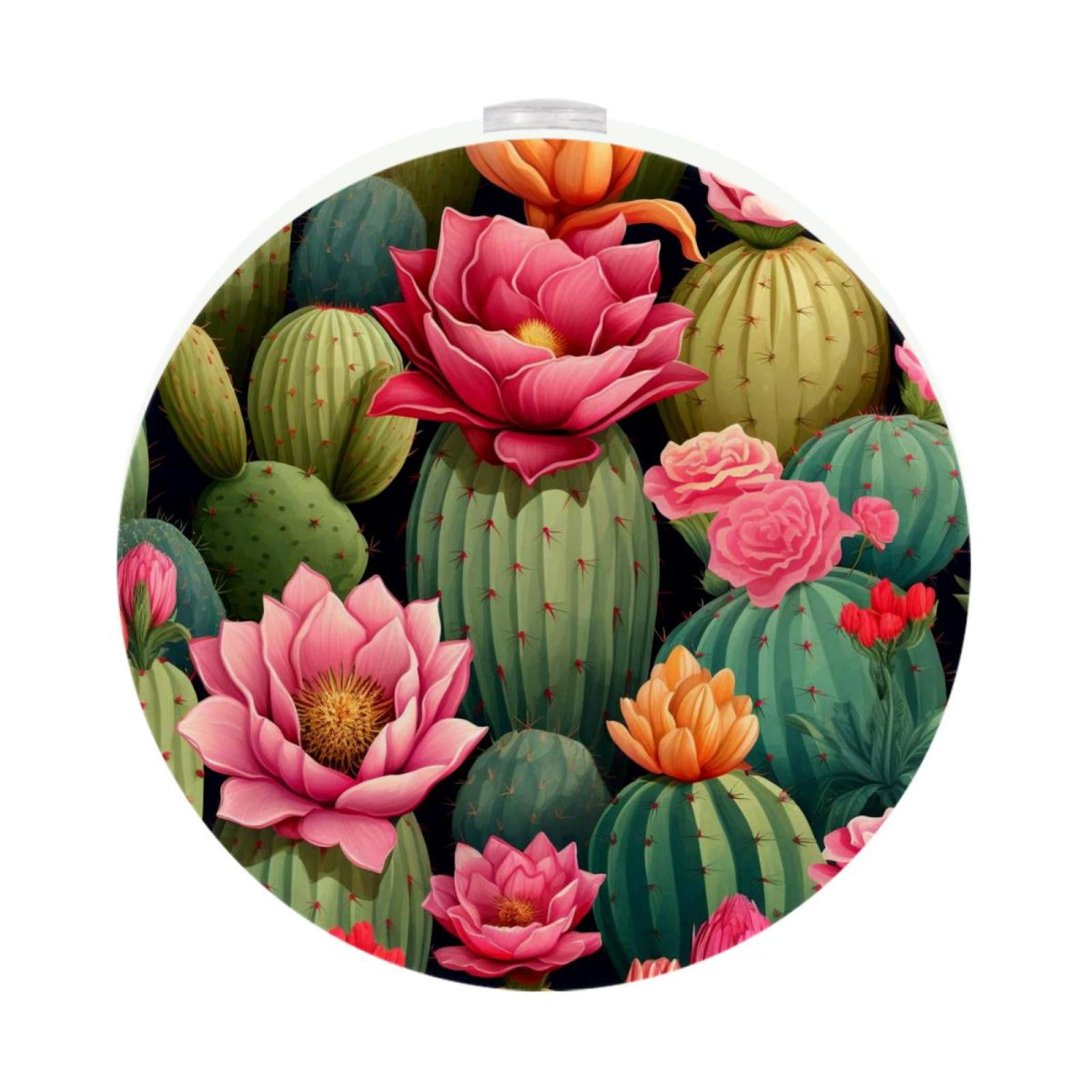 Cactus LED Round Night Light-2PCS Ultra Bright Candle Battery Powered ...