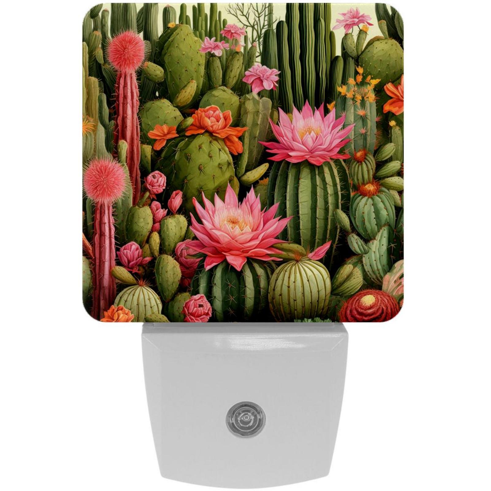 Cactus LED Square Night Light - Soft Glow Plug-in Lamp with Dusk to ...