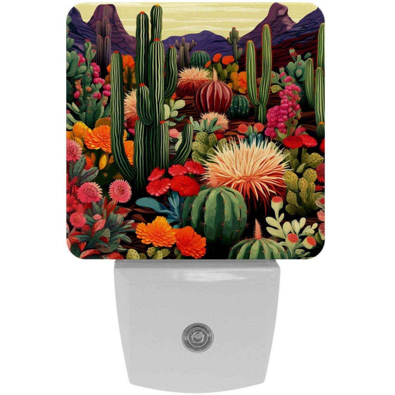 Cactus LED Square Night Lights - Modern Design, Energy Efficient Indoor ...