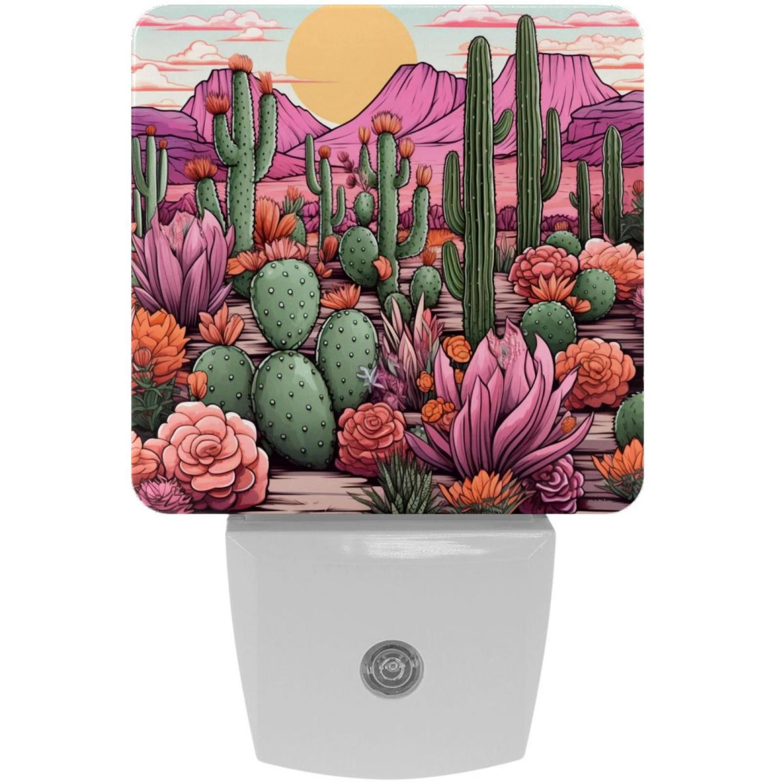 Cactus LED Square Night Lights - Modern Design, Energy Efficient Indoor ...