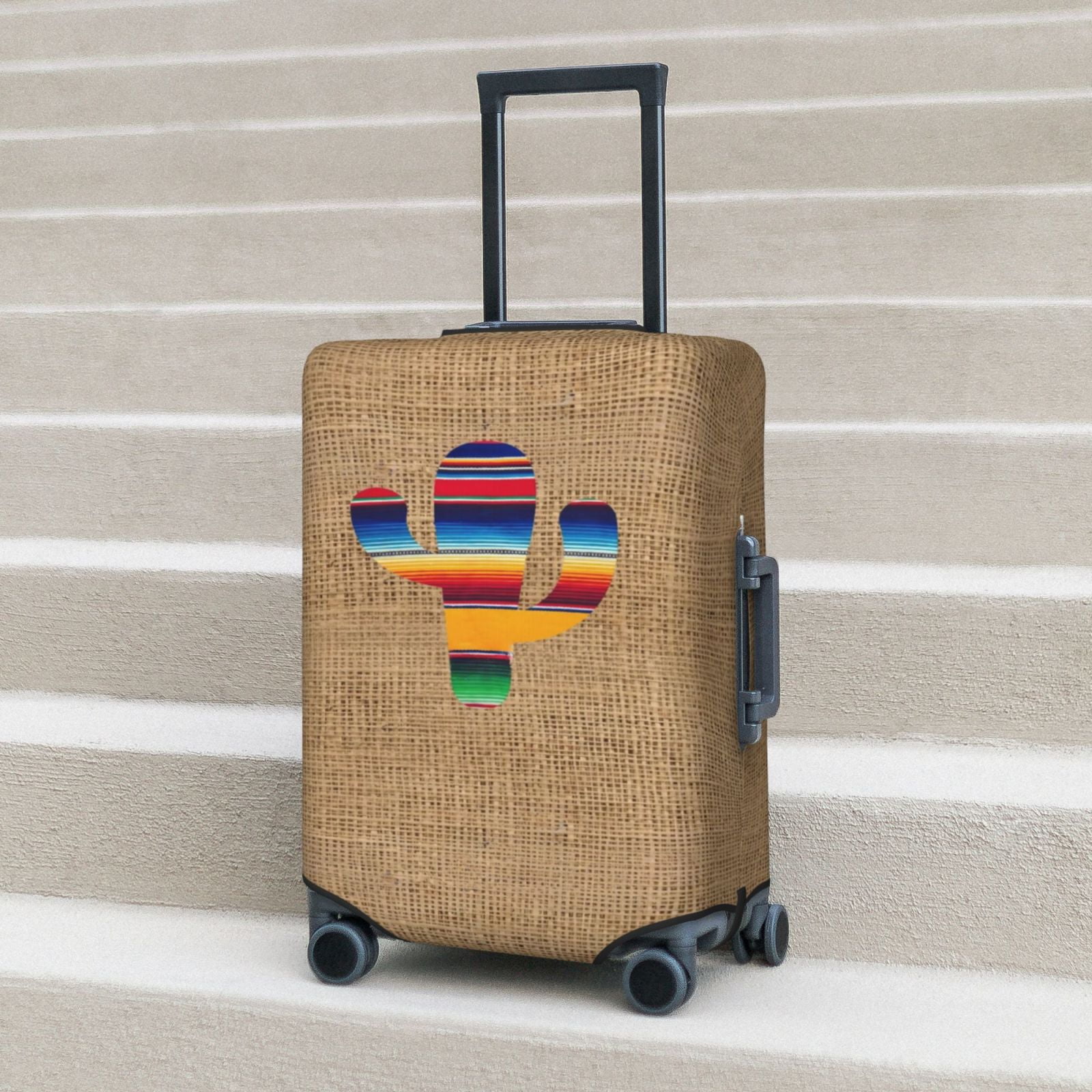 Cactus Linen Background Luggage Covers Suitcase Cover Fashion Travel ...