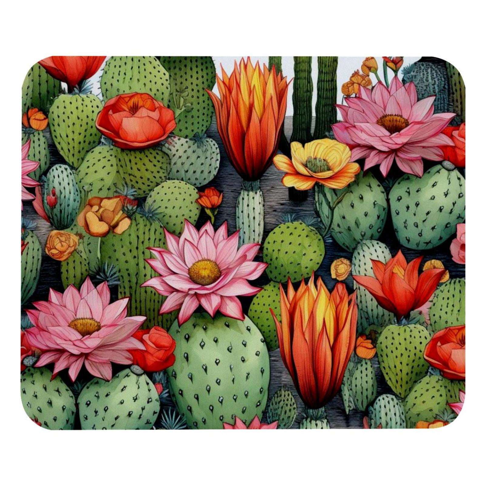 Cactus Mouse Pad, Rubber Base Computer Mouse Pads for Wireless Mouse ...