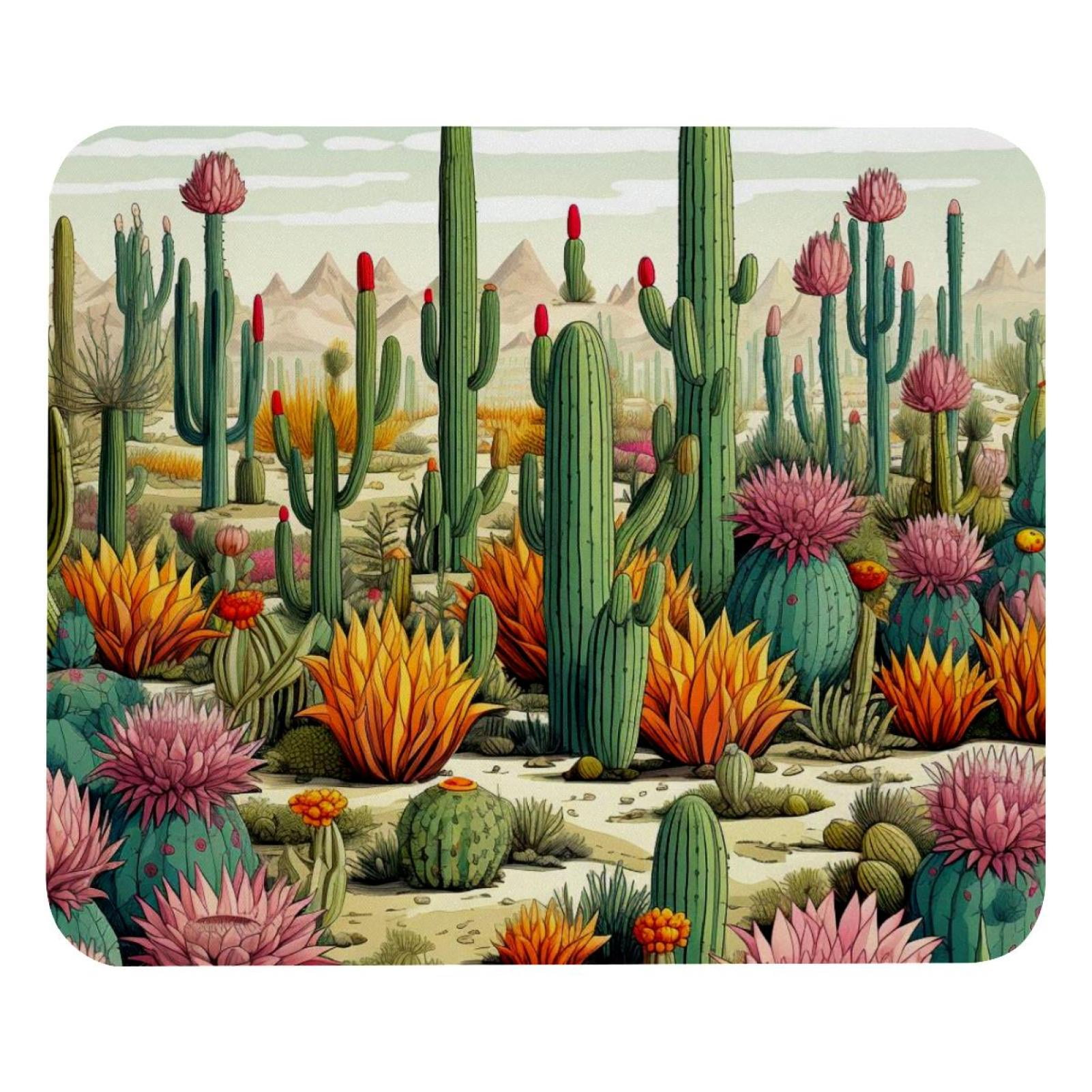 Cactus Mouse Pad, Rubber Base Computer Mouse Pads for Wireless Mouse ...