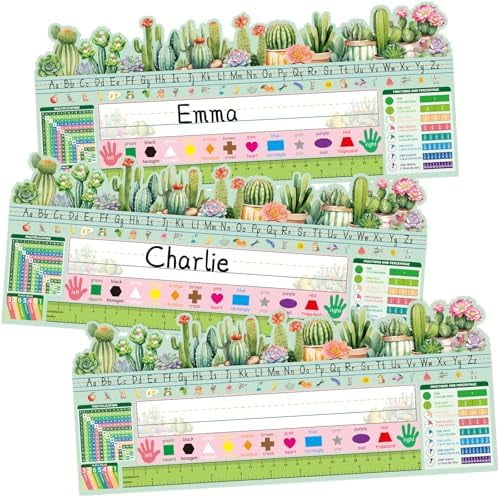 Cactus Name Plates Traditional Manuscript Nameplates Die-Cut for ...