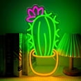 Cactus Neon Sign Potted Light With a Flower LED Plant Houseplant ...