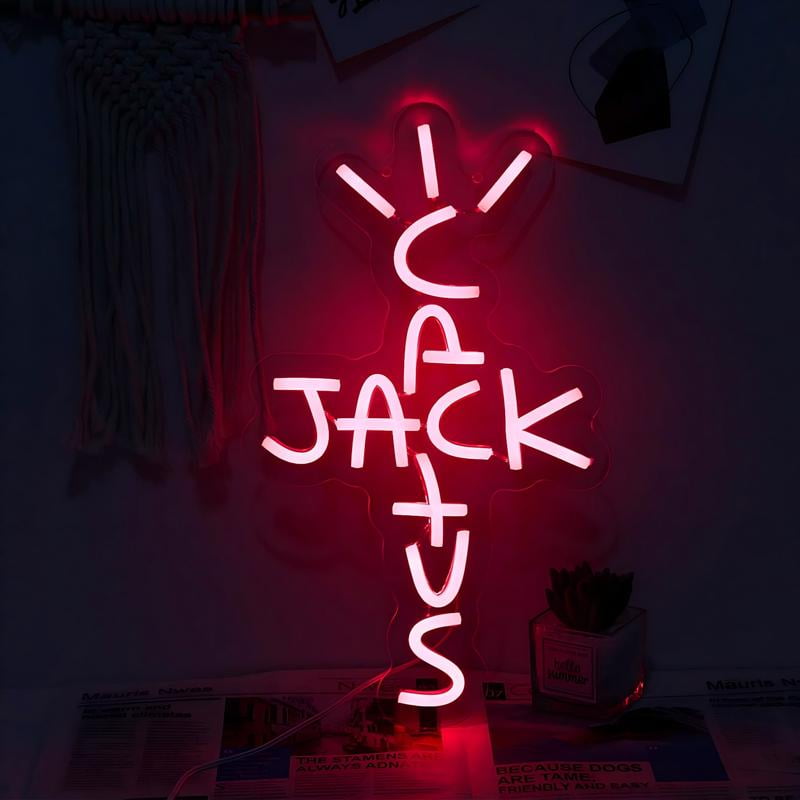 Cactus Neon Sign Red Words Neon Light Sign Wall Art Neon Light For Rap ...