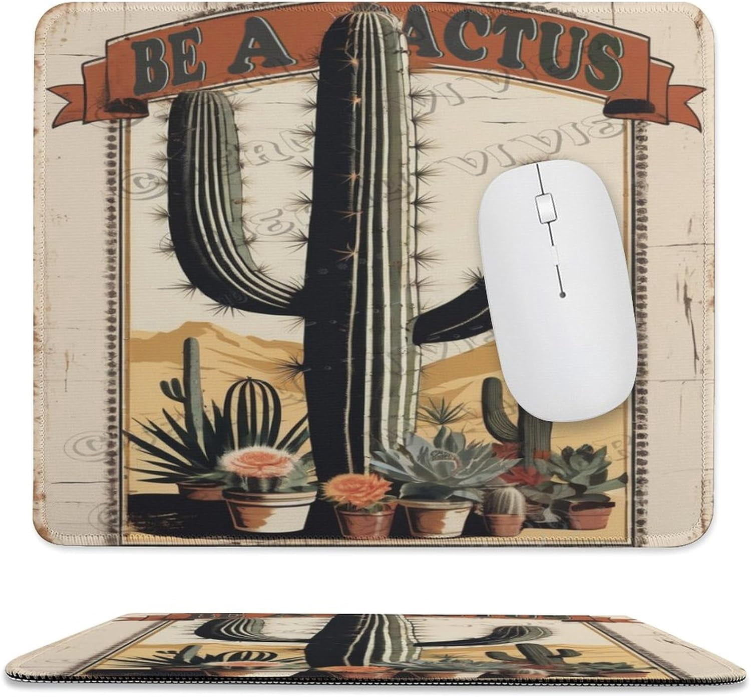 Cactus Painting Mouse Pad, Natural Floral Mousepad for Design, Anti ...