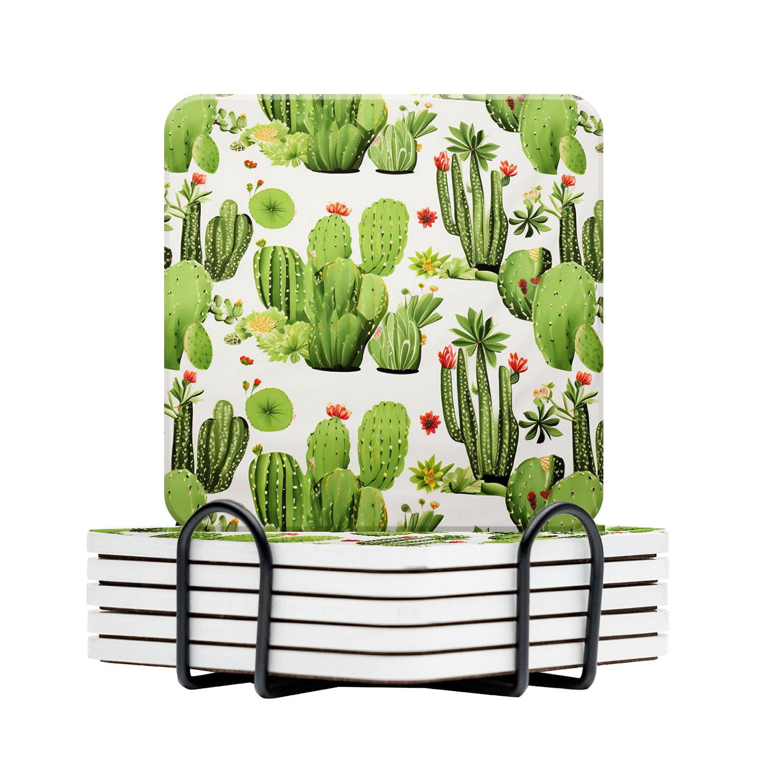 Cactus Pattern Bright Green Cacti Succulent Natural Desert Plants ...