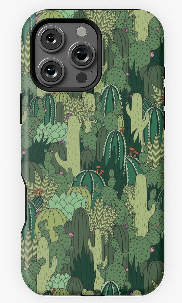 Cactus Pattern Desert Plant Phone Case Compatible with iPhone 11 to 16 ...