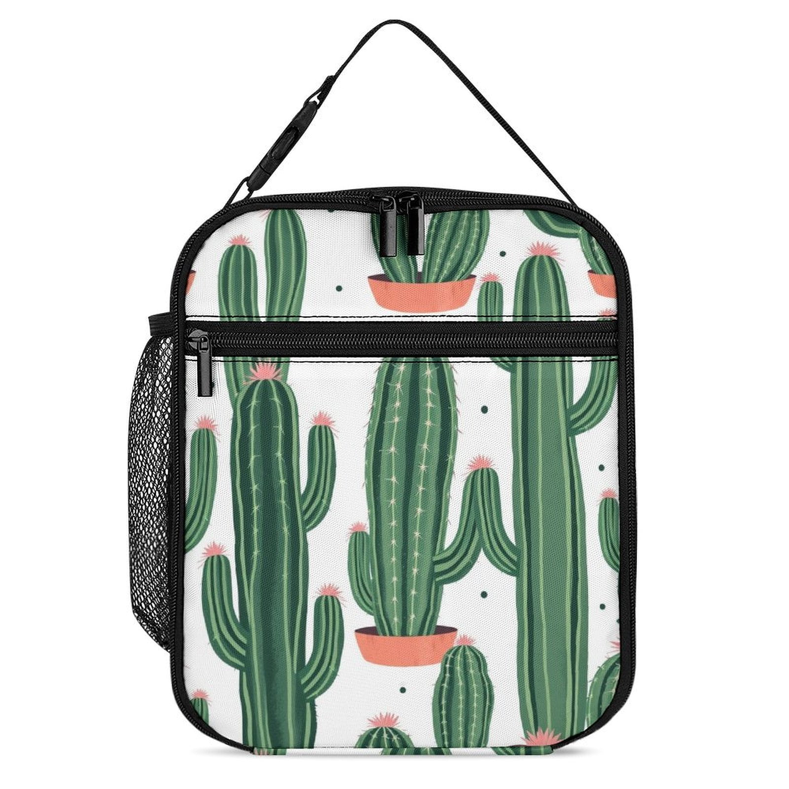 Cactus Pattern Design Lunch Bag Women Portable Bento Box for Outdoor ...