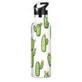 Cactus Pattern Sport Water Bottle for Kids Insulated with Straw for ...