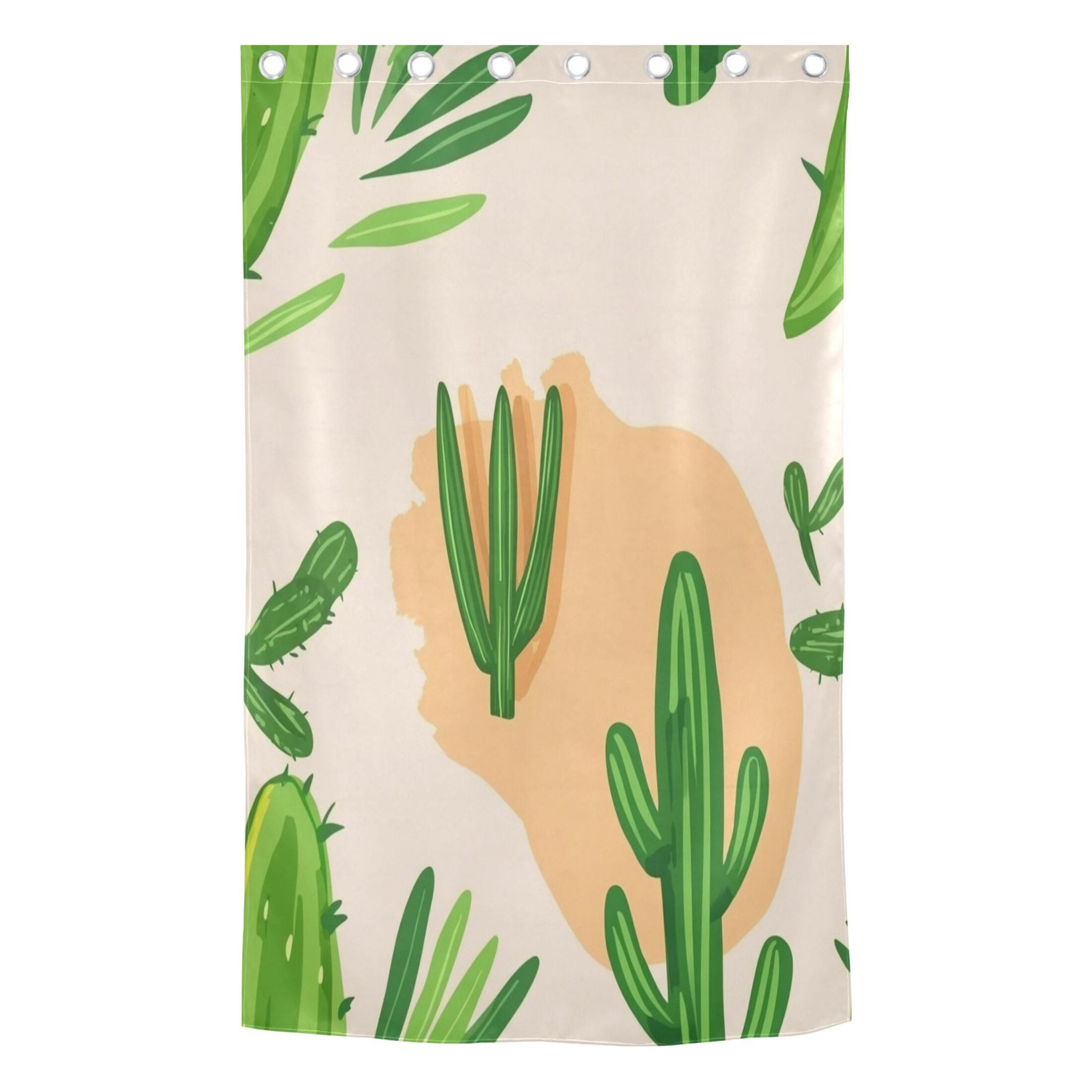 Cactus Pattern Thermal Insulated Blackout Curtain 84x52in Sun Blocking for Bathroom, Bedroom ...