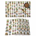 Cactus Plant Cotton Linen Placemats Set of 1, Green Cactus Botanical ...