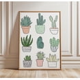 Cactus Plant Set Botanical Line Art Modern Desert Wall Decor, Unframed ...