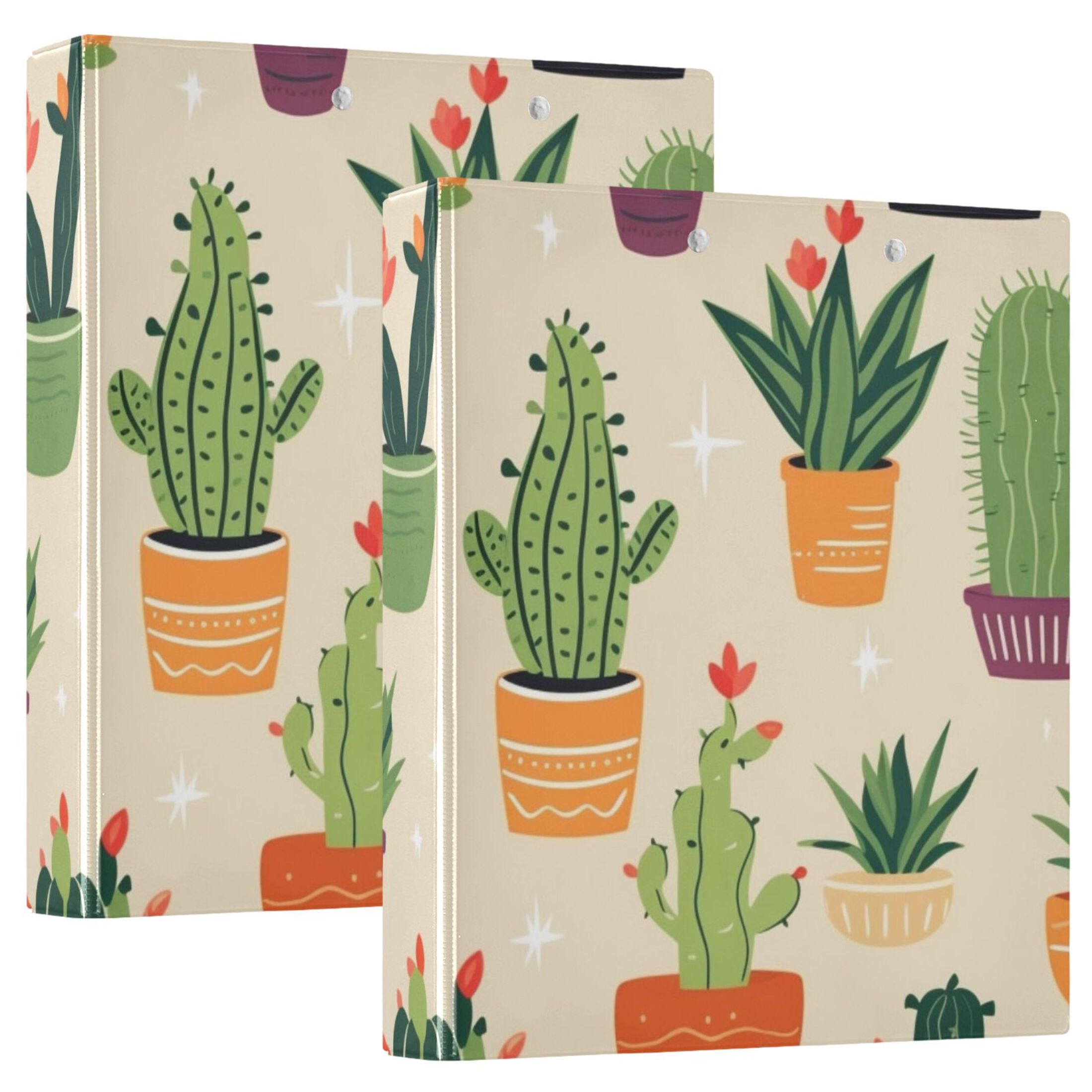 Cactus Plants 3 Ring Hardcover Binders 1.5" Round Rings for Letter-Size ...