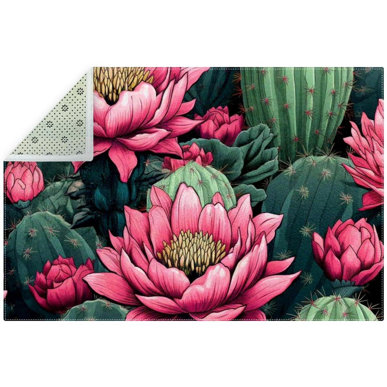 Cactus Polyester Right-Angle Office Mat - Durable Floor Mat for Desk ...
