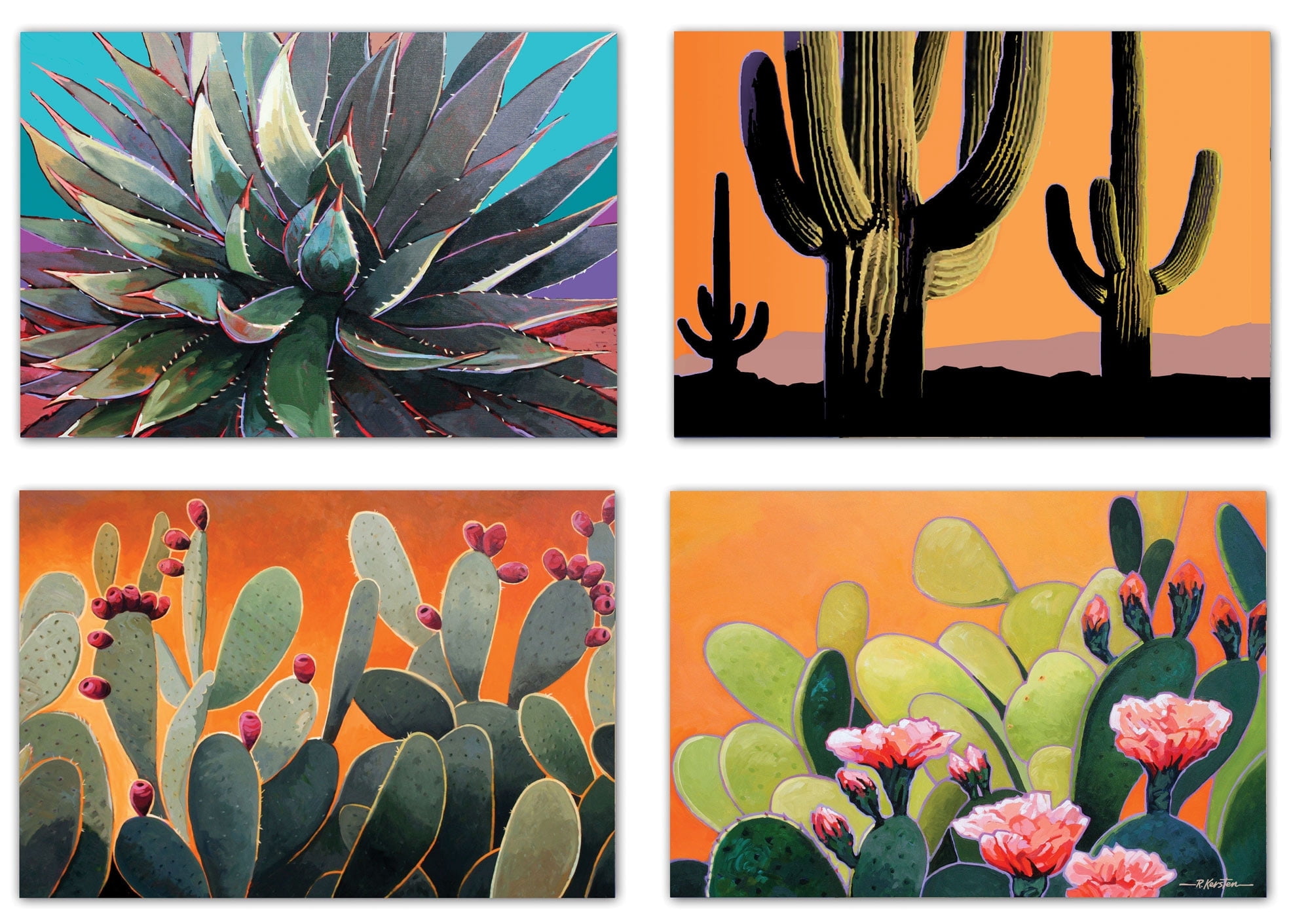 Cactus Postcards - 4 x 6 Western Desert Postcards - 40 Postcards, 4 ...