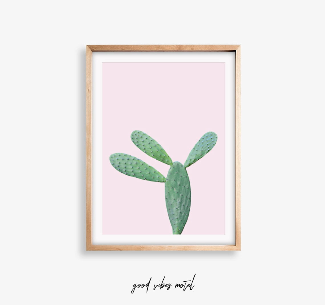 Cactus Poster, Pink Wall Art, Cactus Wall Art, Boho Wall Art, Desert ...