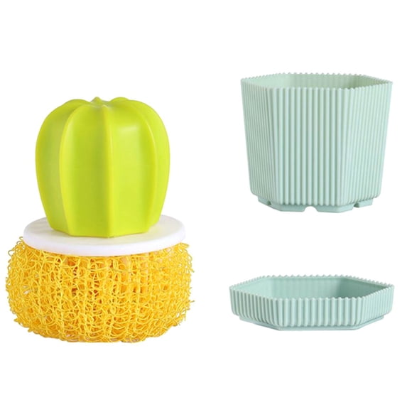 Cactus Pot Brush with Handle, Multipurpose Kitchen Cleaning ...