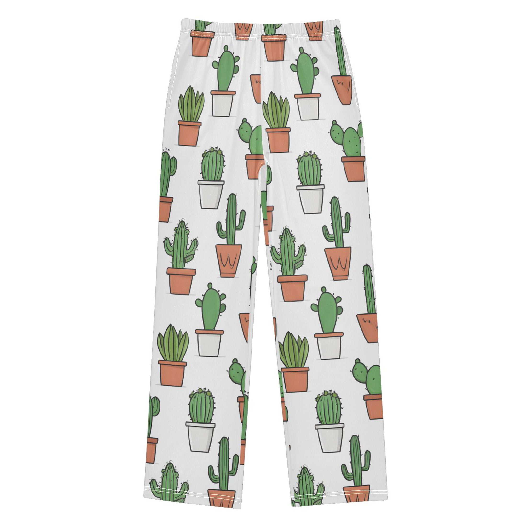 Cactus Pot Design Pajama Pants Soft Lightweight Lounge Pants Bottoms ...