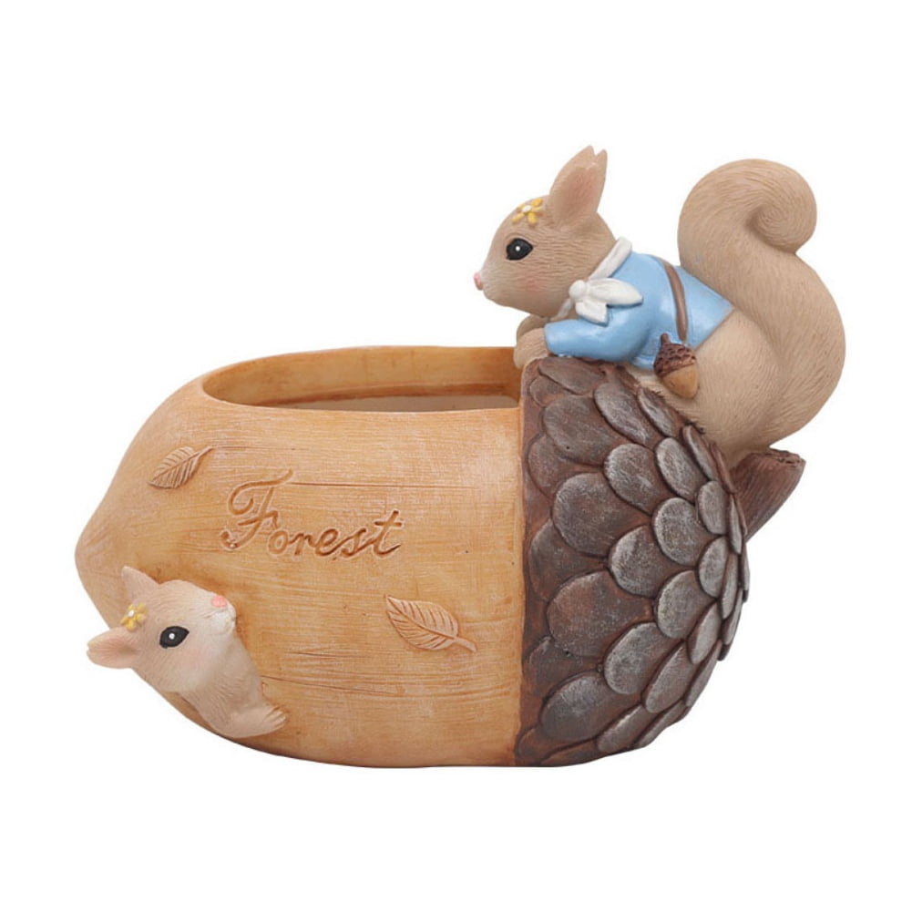 Cactus Pots Squirrel Decor Office Desk Decorations Pottery Decor Desk ...