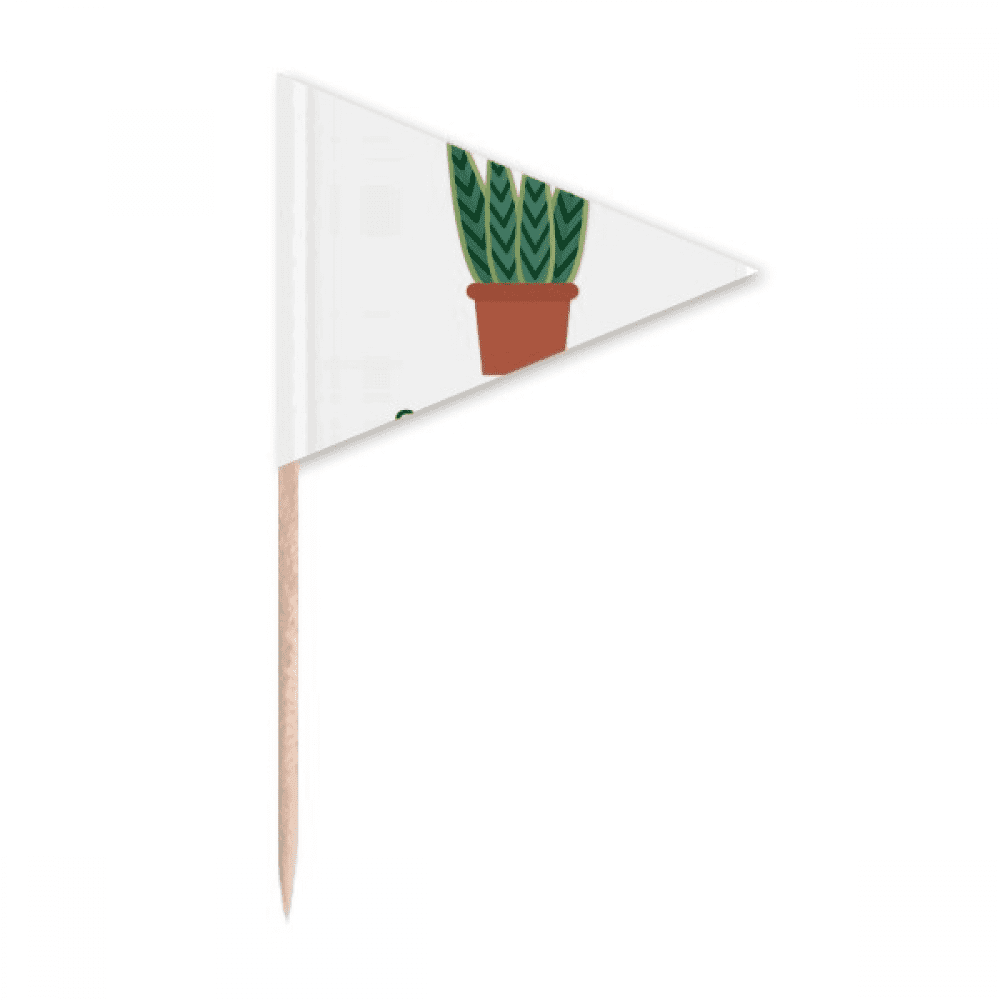 Cactus Potted Succulents Green Toothpick Triangle Cupcake Toppers Flag ...
