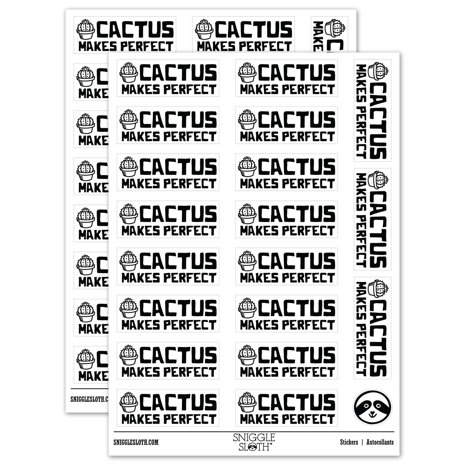 Cactus Practice Makes Perfect Teacher Student School Sticker Set ...