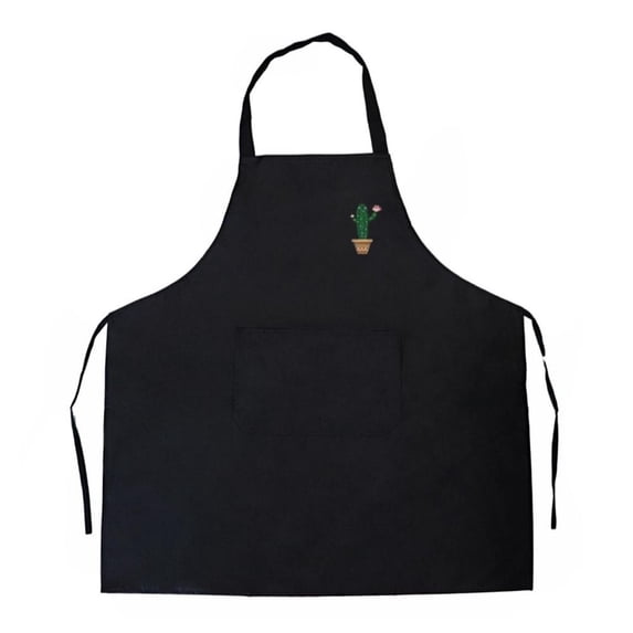 Cactus Print PVC Kitchen Apron With Adjustable Belt And Front Pocket ...