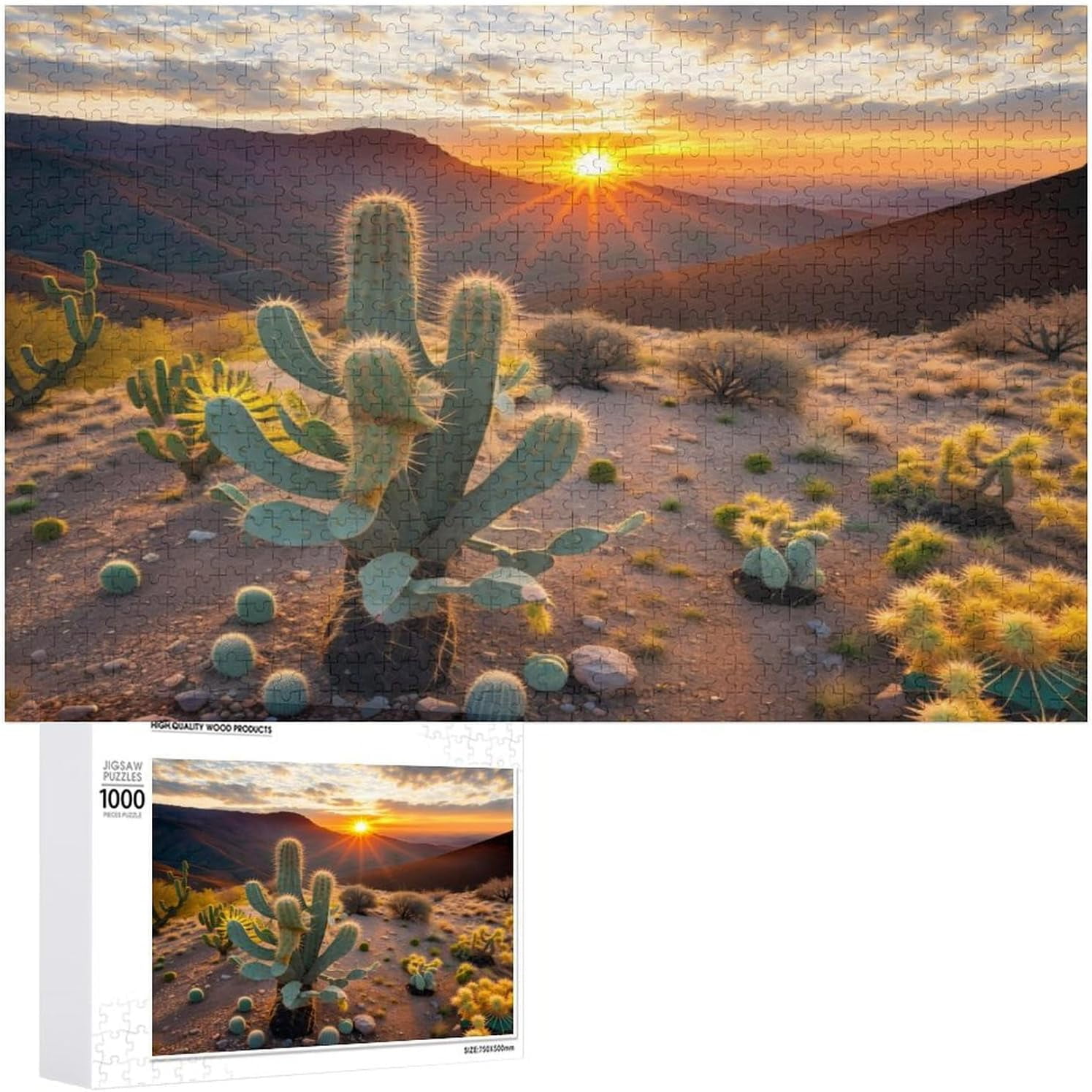 Cactus Puzzle 1000 Pieces Jigsaw Puzzles for Adults and Children,30"x20 ...