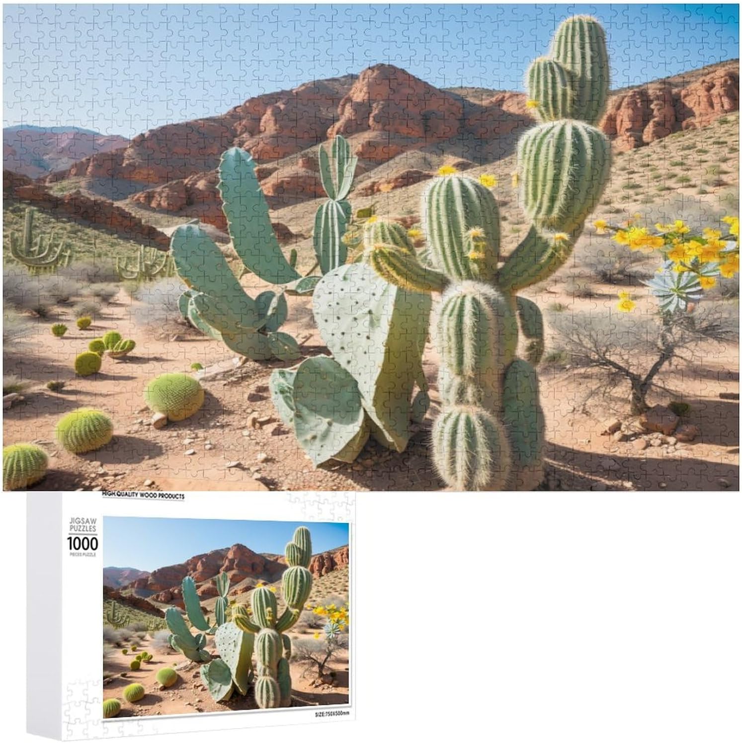 Cactus Puzzle 1000 Pieces Jigsaw Puzzles for Adults,30"x20" Large ...