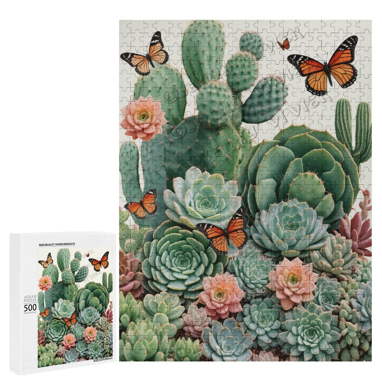 Cactus Puzzle - Cactus -500 Pieces Jigsaw Puzzle Wooden Challenge ...