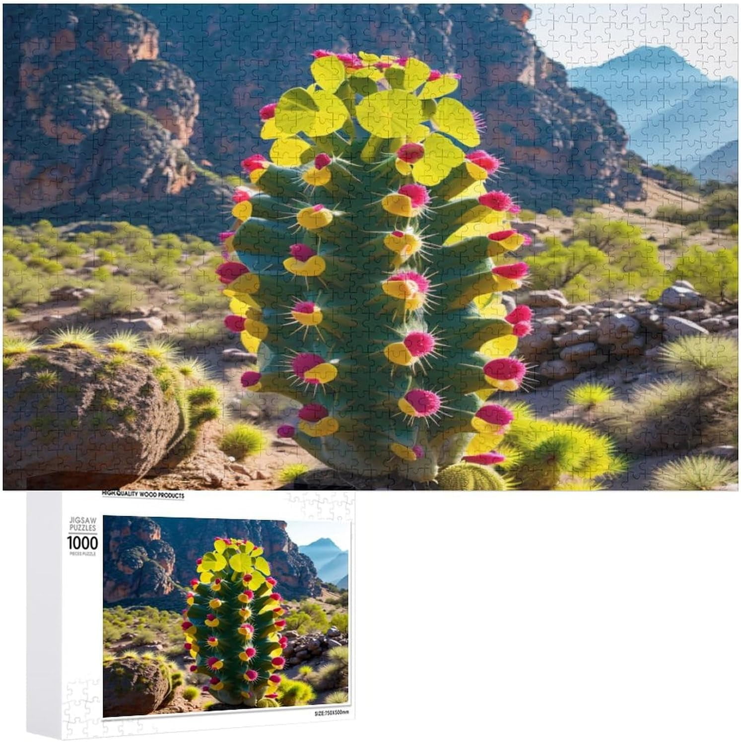 Cactus Puzzle Jigsaw Puzzle 1000 Pieces for Adults, 30"x20" Large ...