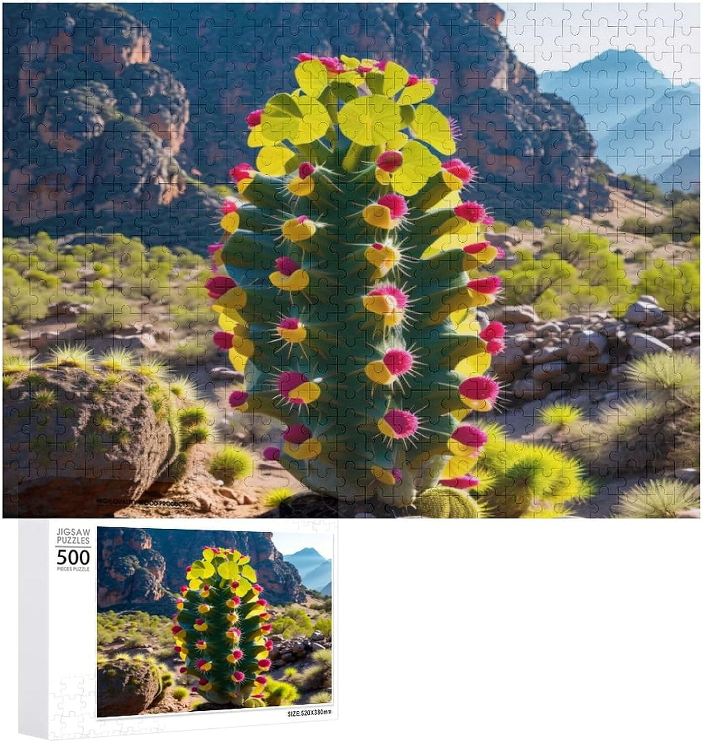 Cactus Puzzle Jigsaw Puzzle 500 Pieces for Adults, 20"x15" Large Puzzle ...
