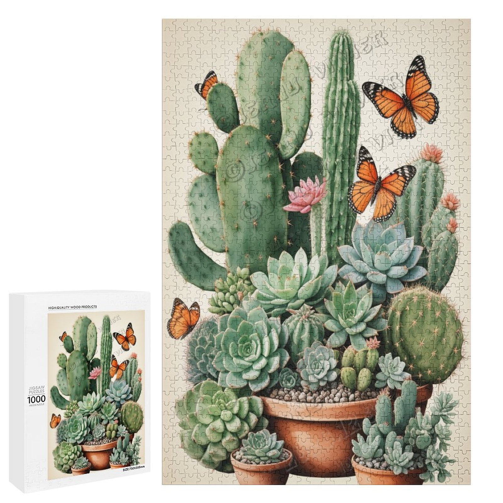 Cactus Puzzle Jigsaw Puzzles for Adults 1000 Pieces, Brain Challenging ...